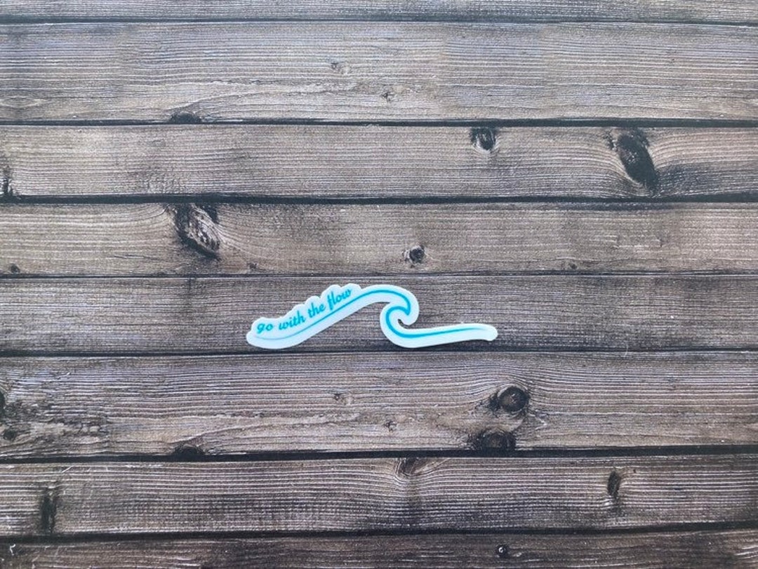 PREMIUM Go With the Flow Wave Sticker *WATERPROOF* | Laptop Sticker ...