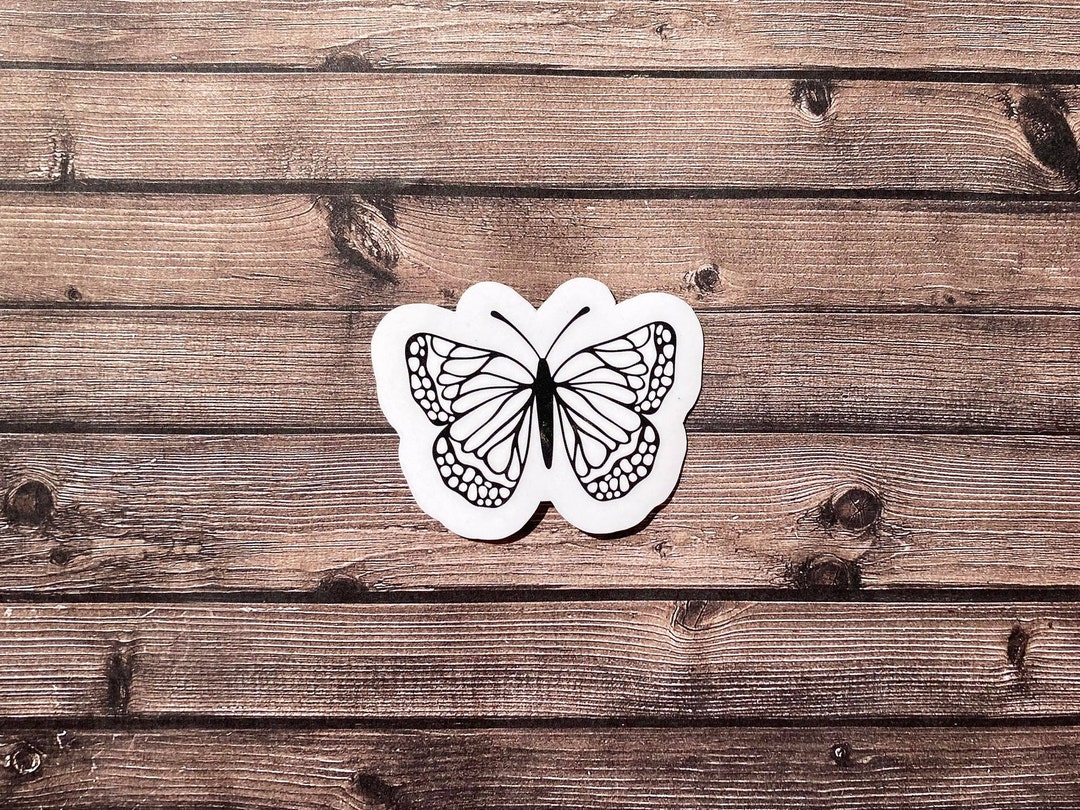 PREMIUM Butterfly Outline Sticker *WATERPROOF* | Laptop Sticker, Water ...