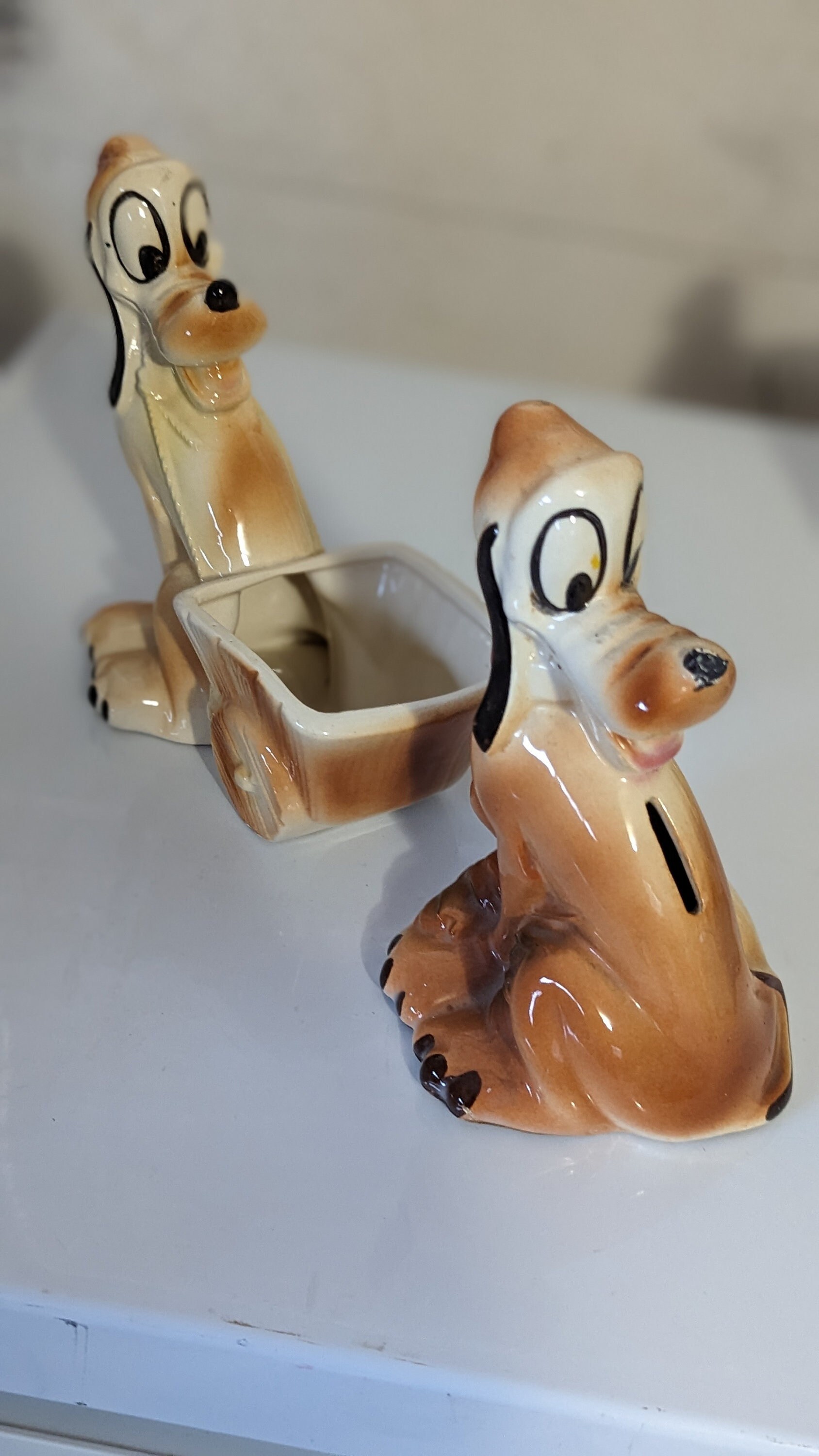 Rare, 1940's Disney Pluto Mini Planter & Pluto Piggy Bank - Etsy