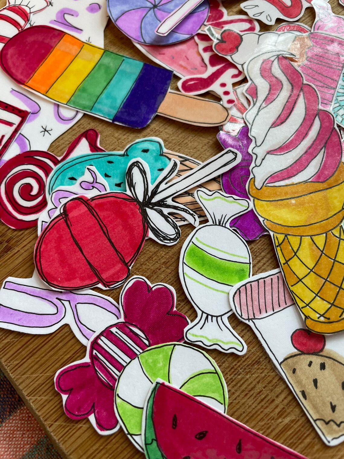10 Candy Themed Stickers / Hippie Indie Retro Sweet Sticker - Etsy