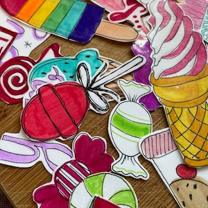 10 Candy Themed Stickers / Hippie Indie Retro Sweet Sticker Labels ...