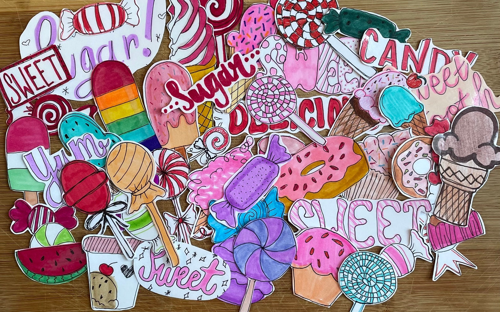 10 Candy Themed Stickers / Hippie Indie Retro Sweet Sticker - Etsy
