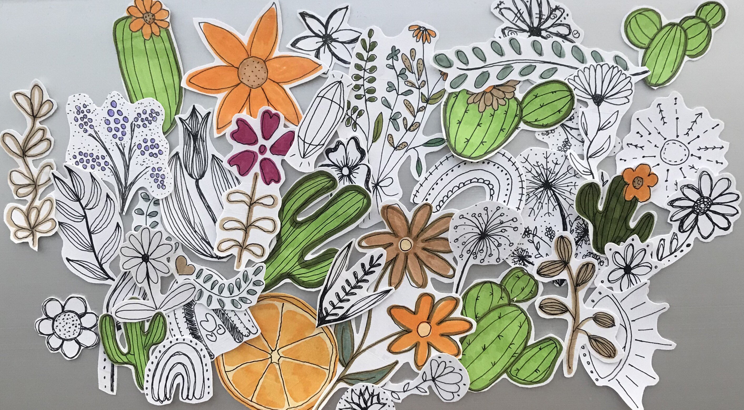 5 Botanical Stickers / Botanical Boho Floral Designed Sticker - Etsy