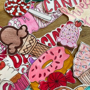 10 Candy Themed Stickers / Hippie Indie Retro Sweet Sticker Labels ...
