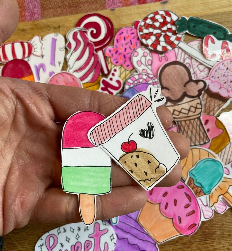 10 Candy Themed Stickers / Hippie Indie Retro Sweet Sticker - Etsy