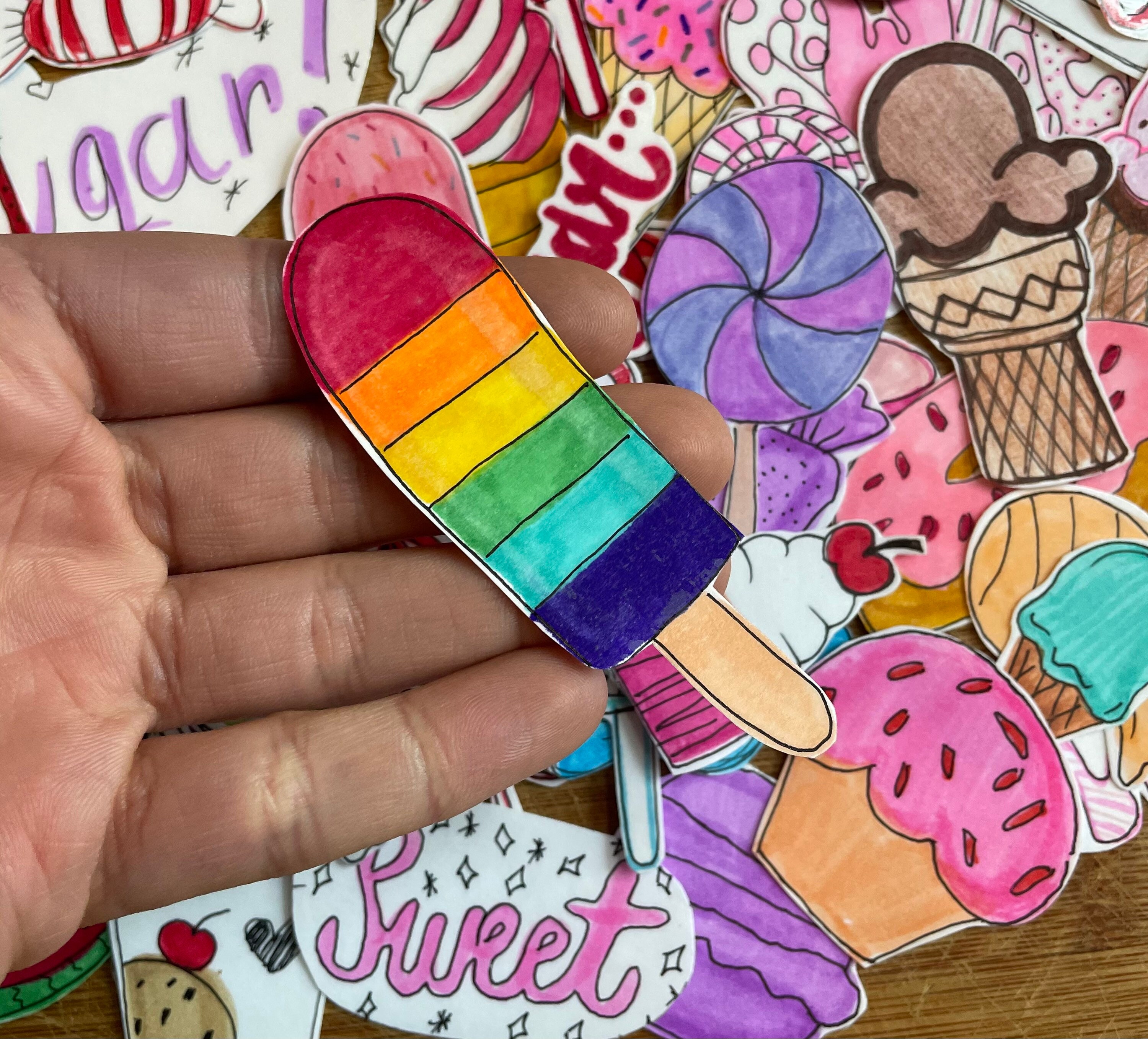 10 Candy Themed Stickers / Hippie Indie Retro Sweet Sticker | Etsy