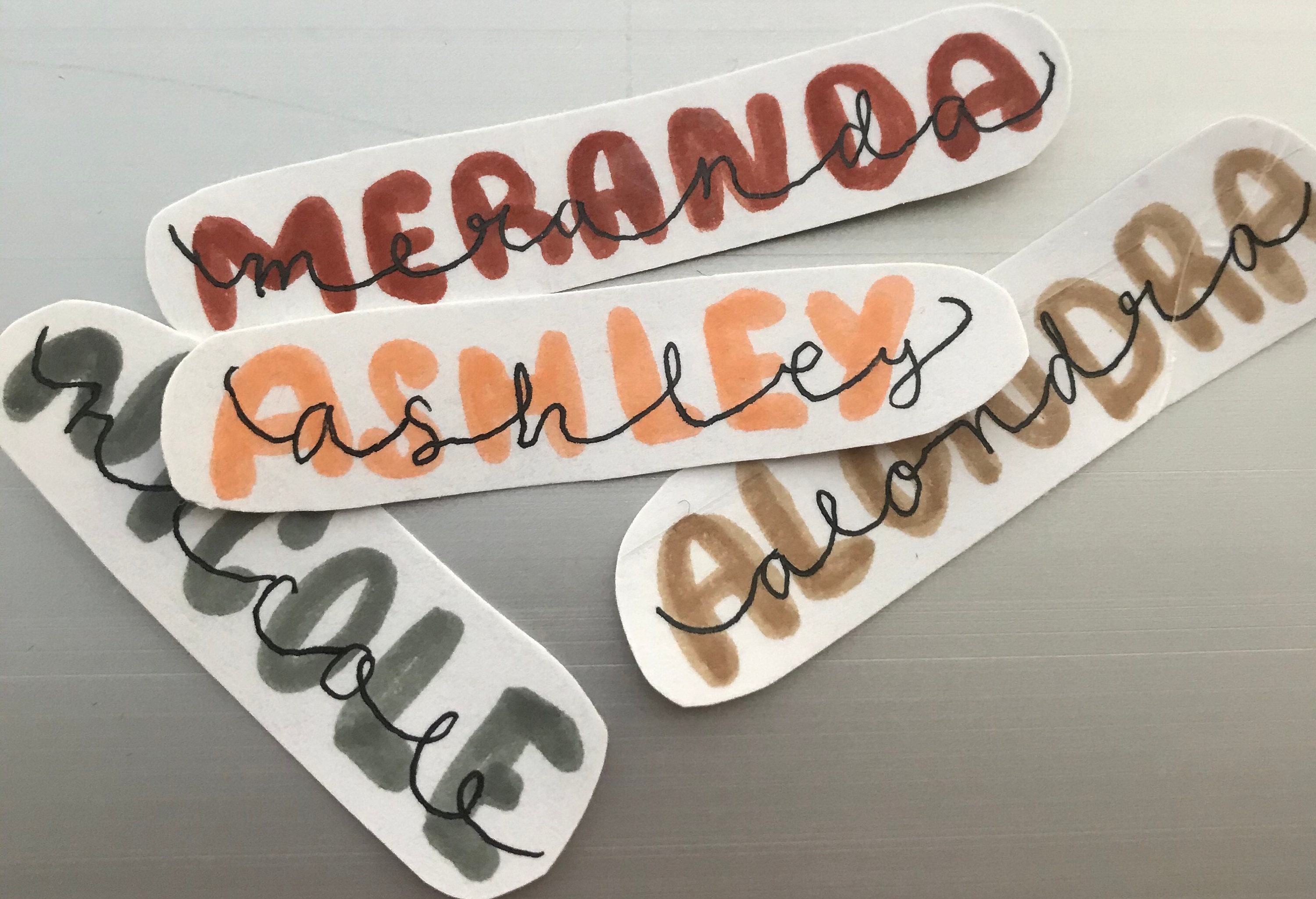 Custom Made Mini Name Sticker / Hand Drawn Cursive Writing | Etsy