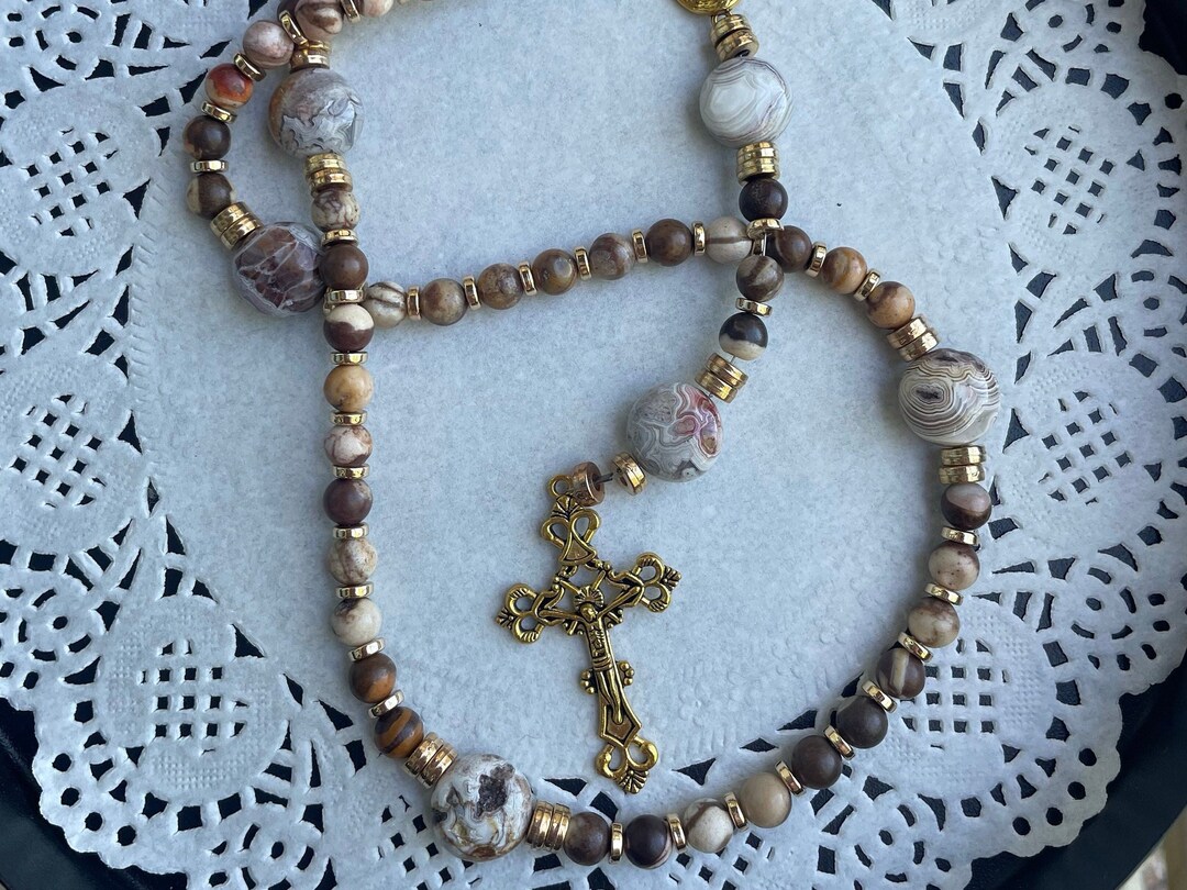 King of Kings Rosary Authentic Jasper Stone Rosary Handmade Catholic ...