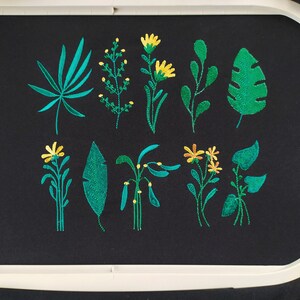 Machine Embroidery Designs Tropical Flowers With Leaves - Etsy