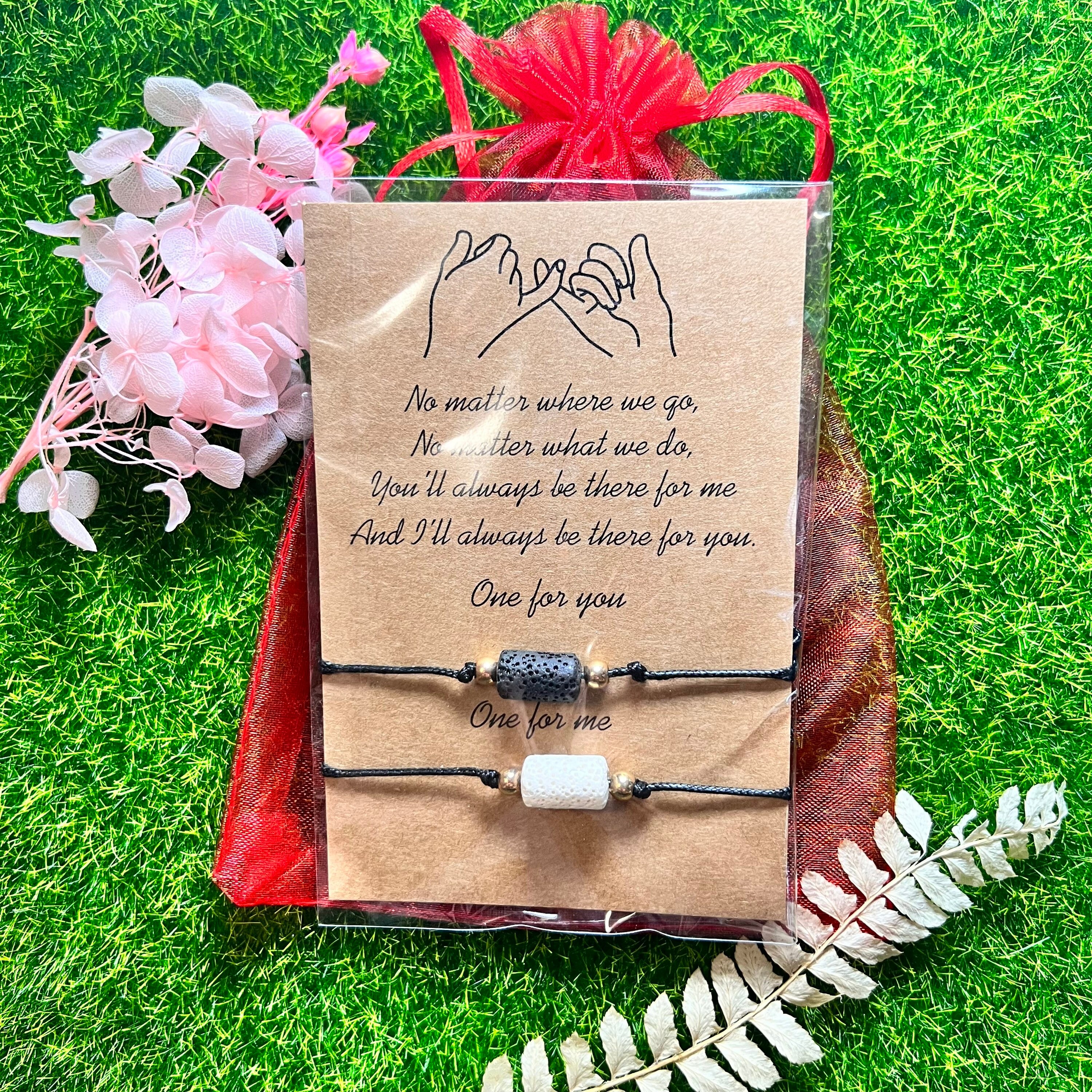 Buy Friendship Bracelet Lava Beads Edition Handmade Suitable for Gift as Friends Sisters Brothes Come With Nice Organza Bag Online in India Etsy