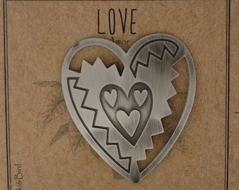 Pink Face Heart Brooch Unique Gift Paper Mache Heart Pin - Etsy