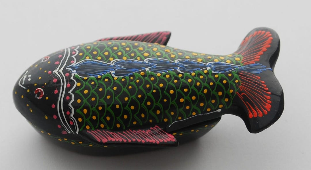 Vintage Fish Lacquerware Earring Box - Hand Painted - Etsy
