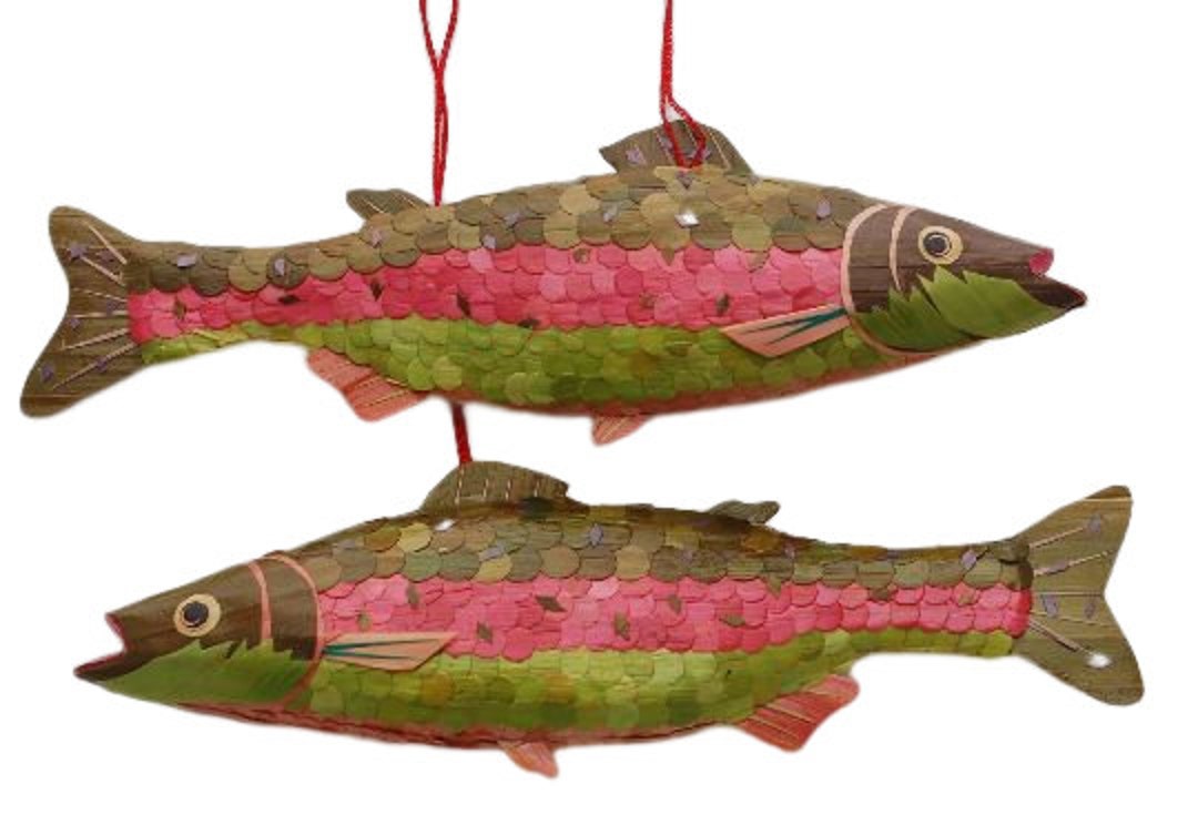 Vintage Red Salmon/rainbow Trout Ornaments TWO FISH - Etsy