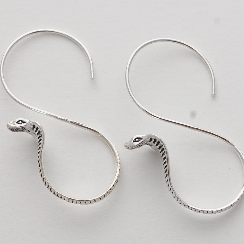 Silver Snake Earrings - Etsy