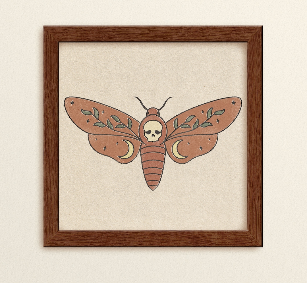 Death Head Moth ⋆ Art Print ⋆ Vintage Inspired Art ⋆ Boho Art Print ⋆ ...