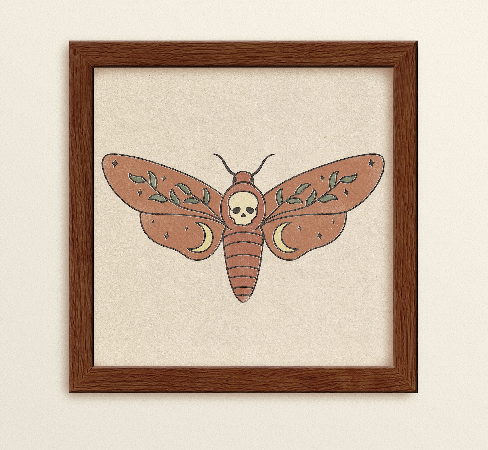 Death Head Moth Art Print Vintage Inspired Art Boho Art - Etsy