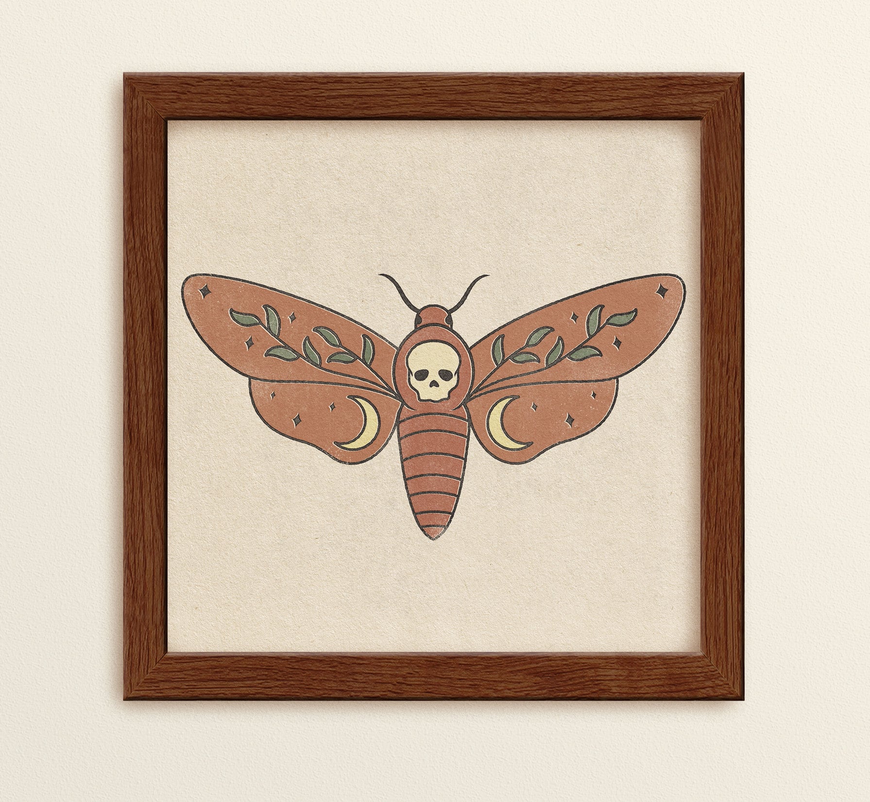 Death Head Moth Art Print Vintage Inspired Art Boho Art - Etsy