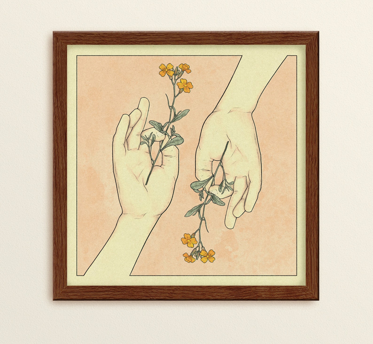 Two Hands Art Print Vintage Inspired Art Boho Art Print | Etsy