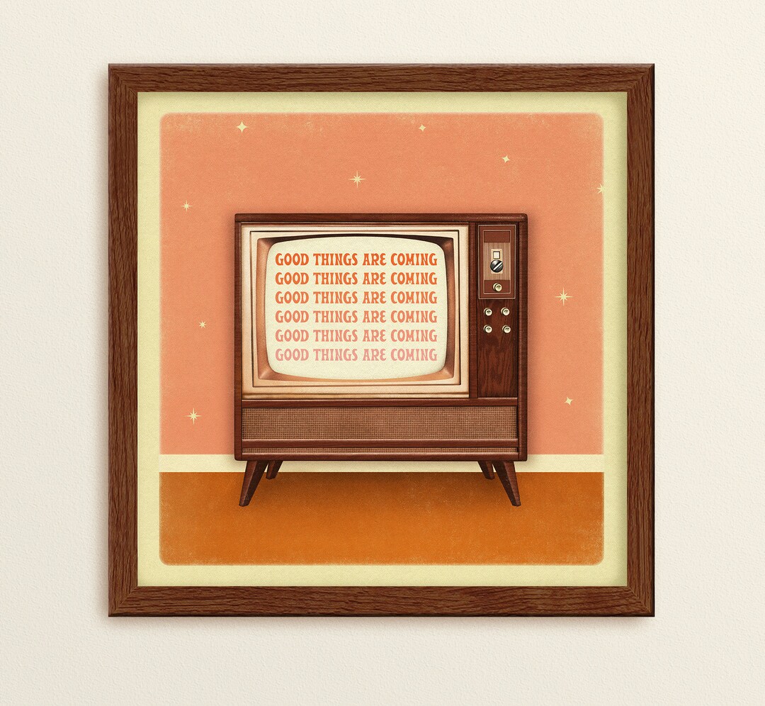 Retro TV ⋆ Art Print ⋆ Vintage Inspired Art ⋆ Boho Art Print ⋆ - Etsy
