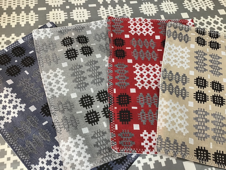 Welsh Blanket Tapestry Table Mats - BEIGE / Matiau Bwrdd BEIGE NATURIOL ...