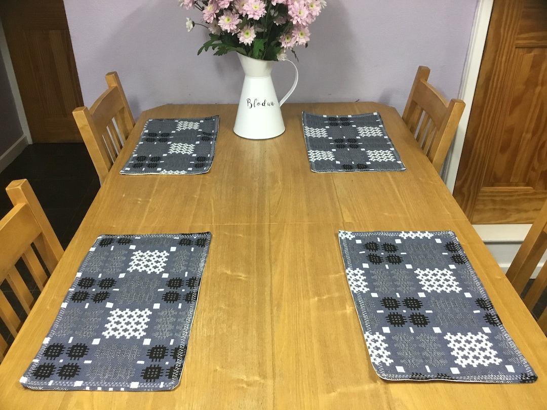 Welsh Blanket Tapestry Table Mats BLUE / Matiau Bwrdd GLAS - Etsy