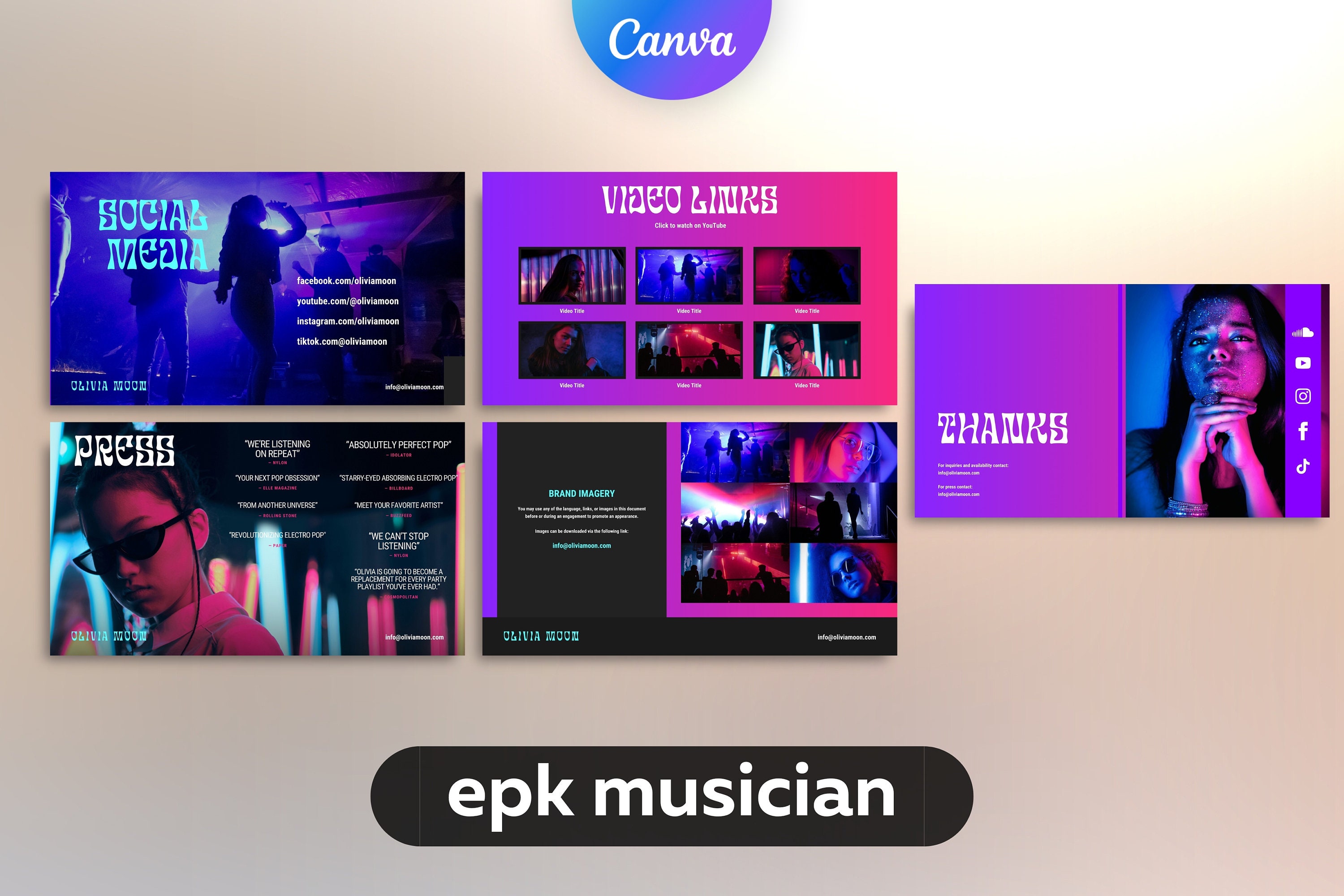 9-page Band Press Kit | Media Kit Template for Musicians | Press Kit ...