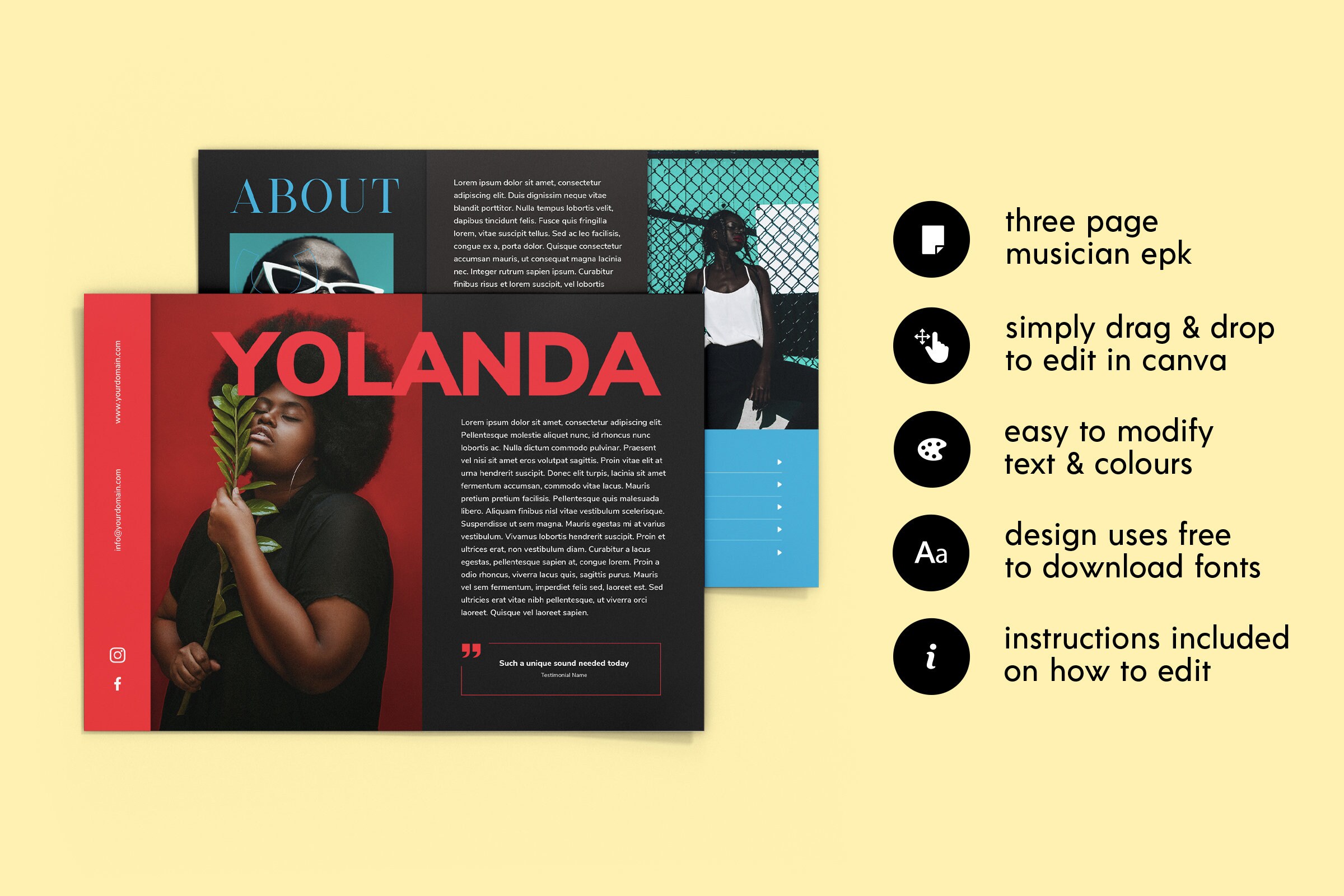3-page Band Press Kit Media Kit Template for Musicians - Etsy Canada