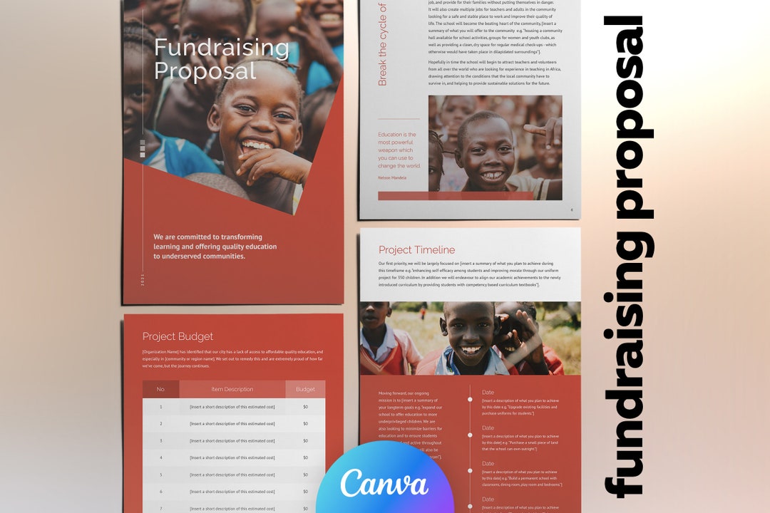 12 Page Fundraising Proposal Template | Grant Application Template ...