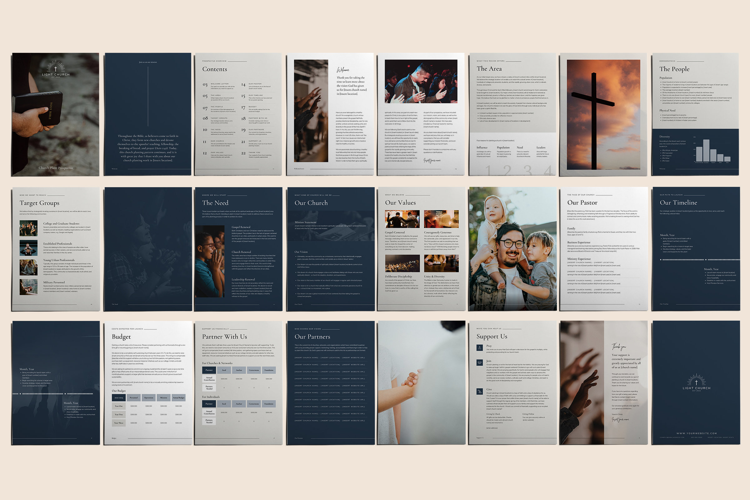 24 Page Church Planting Prospectus Template | Fundraising Proposal ...