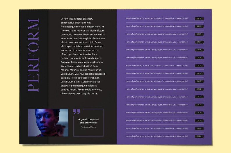 3-page Band Press Kit Media Kit Template for Musicians Press Kit for ...