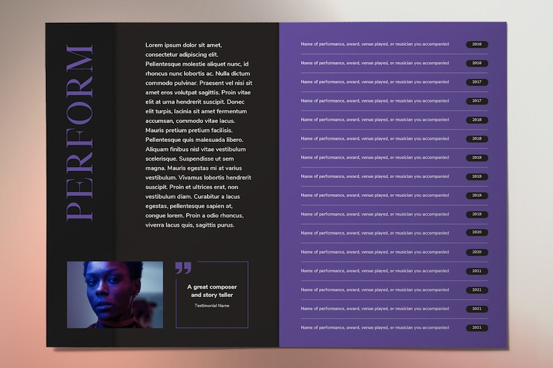 3-page Band Press Kit | Media Kit Template for Musicians | Press Kit ...