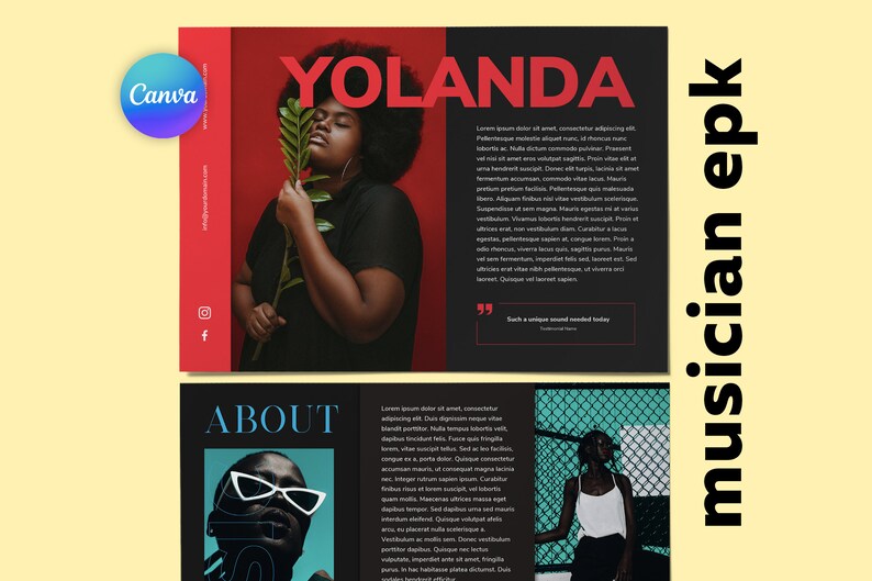 3-page Band Press Kit Media Kit Template for Musicians Press Kit for Music Artists Electronic ...