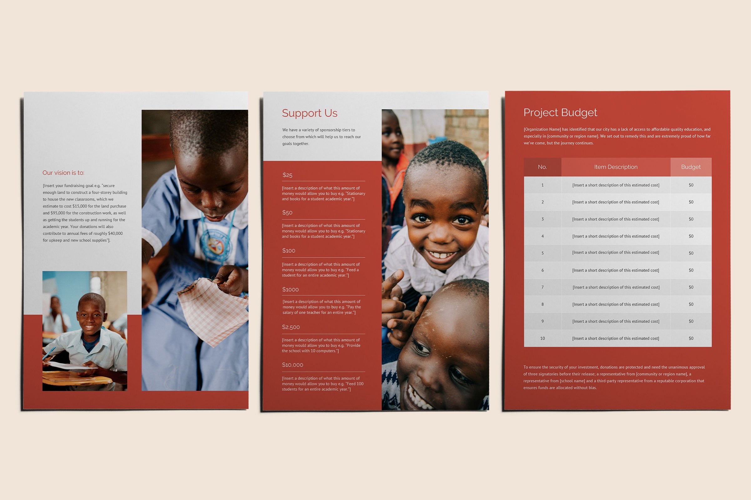 12 Page Fundraising Proposal Template | Grant Application Template ...