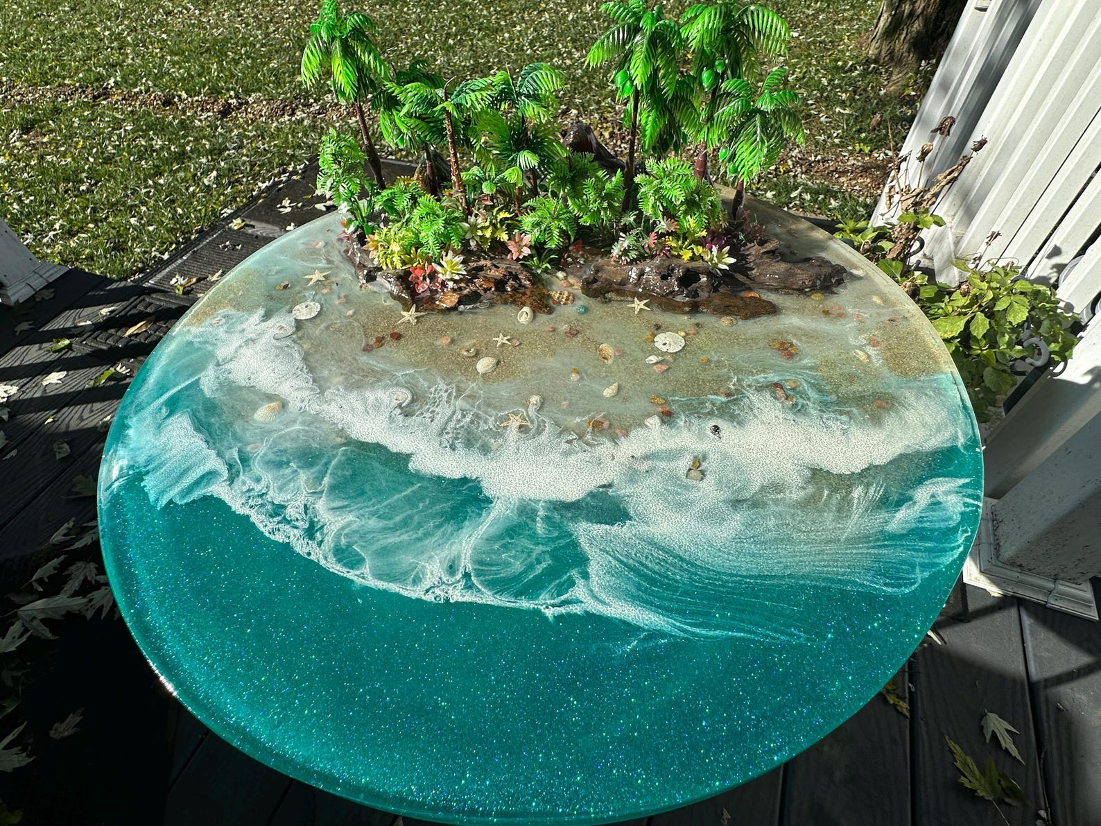 Resin 3-D Tropical Beach Island Scene Table - Etsy