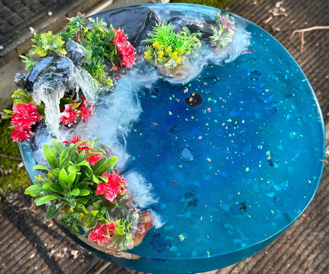 Red Flowed Lagoon Table - Etsy