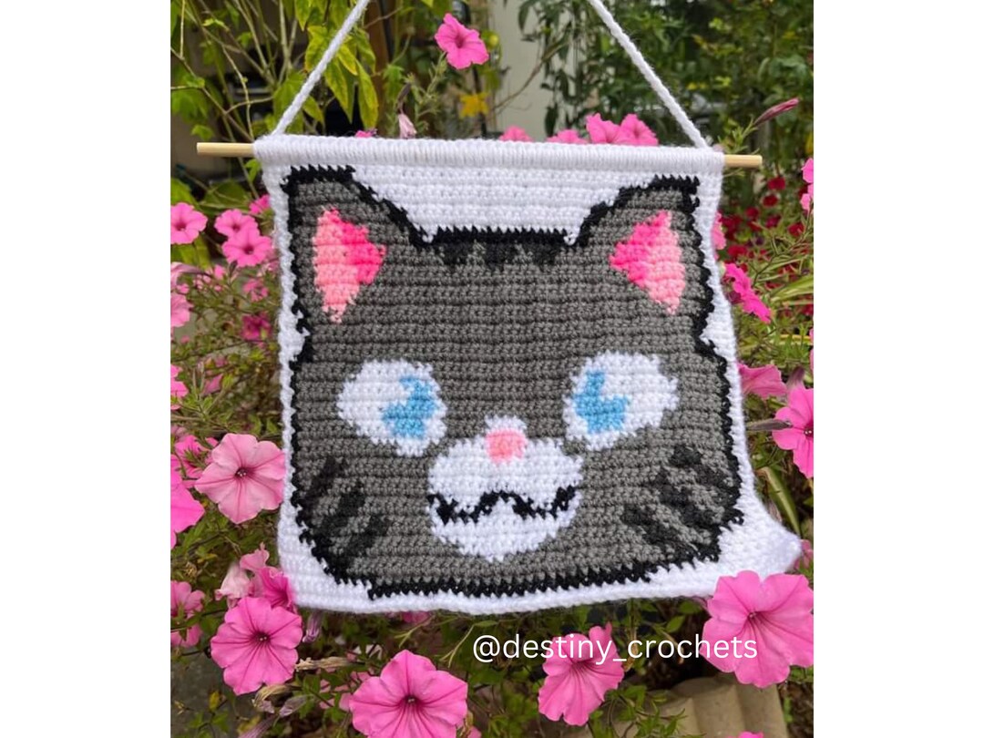 SHADOW the Cat Crochet Tapestry Pattern, Wall Hanging - Etsy