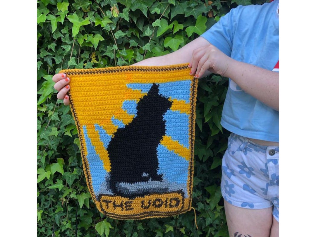 THE VOID Crochet Tapestry Pattern, Wall Hanging, Tarot, Cat, Wall Art ...