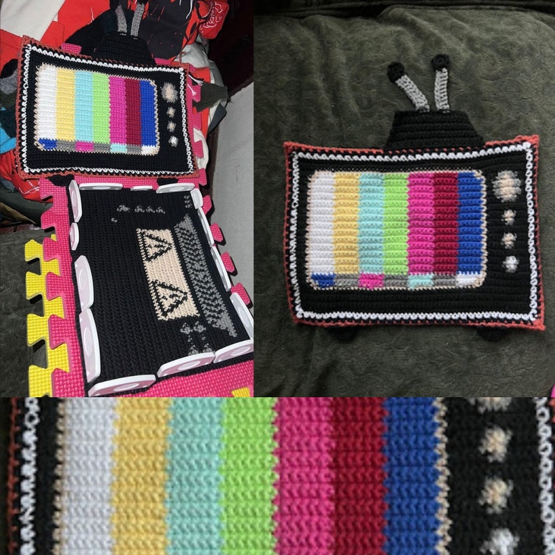 Retro Tv Crochet Tapestry Pattern - Etsy