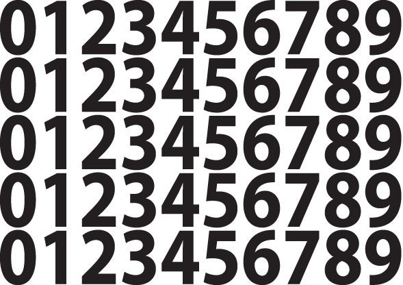 Vinyl Number Stickers 0 9 5 Sets Self Adhesive Decals | Etsy