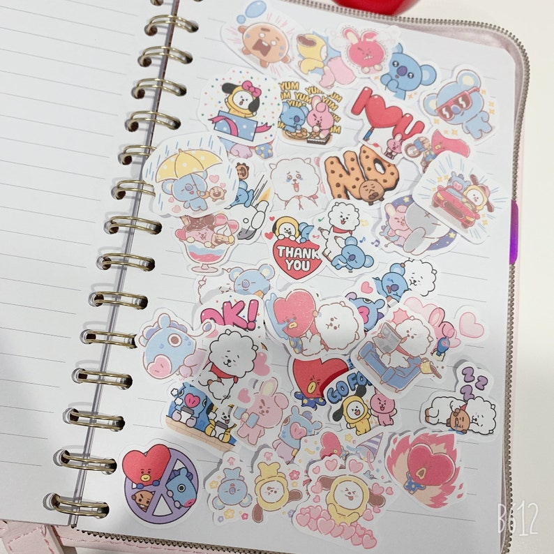 BTS Pack Sticker Pack Cartoon Cute for Bullet Journal - Etsy