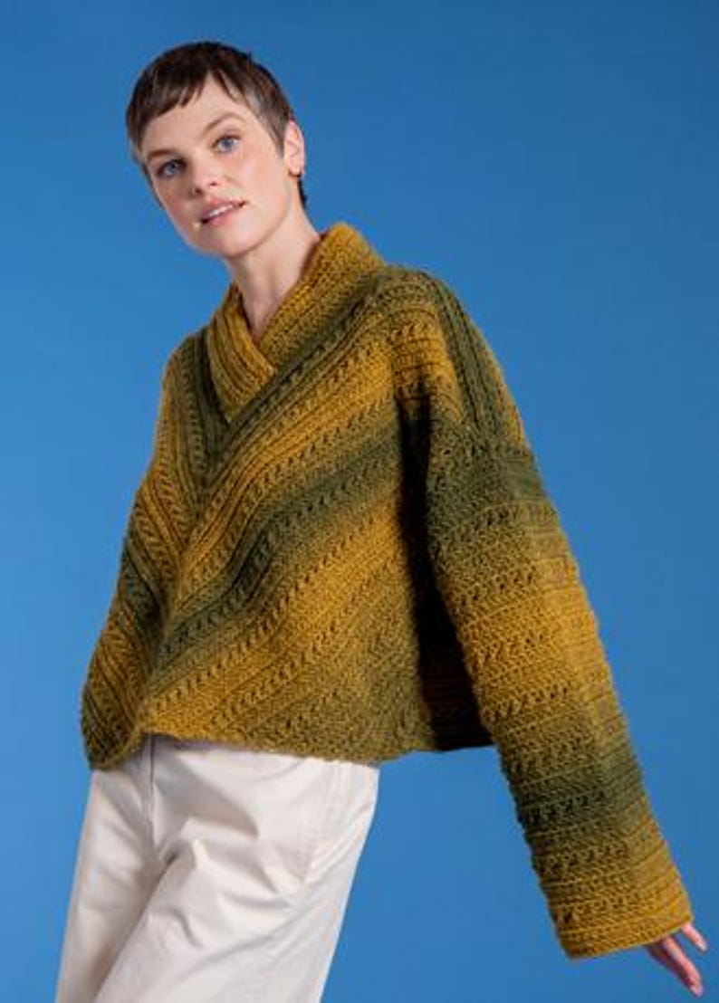 Tonal Twist Sweater – Crochet Pattern (PDF Download) Digital File ...