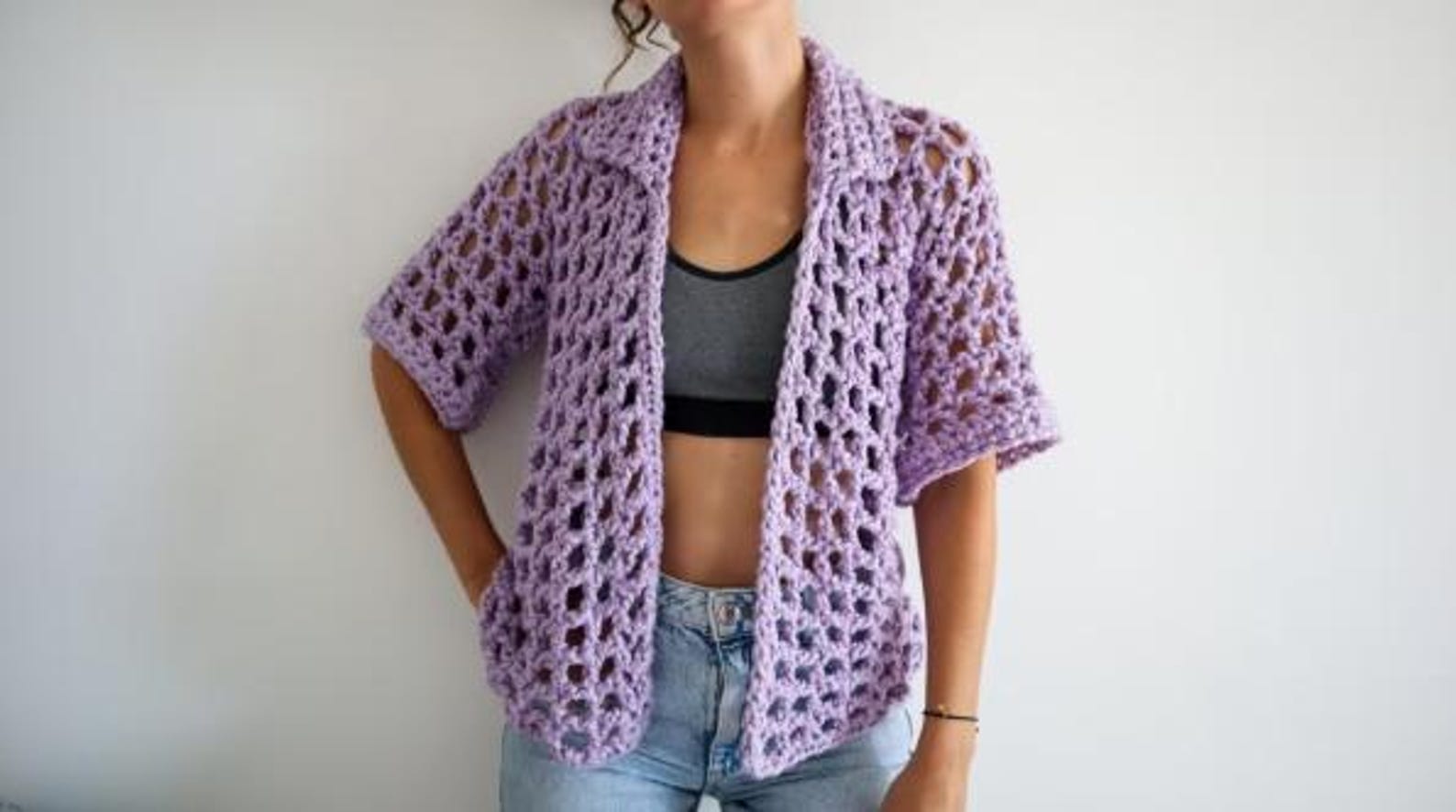 Chunky Mesh Overshirt Diy, Easy Knitting Pattern, Knitting Pattern for ...