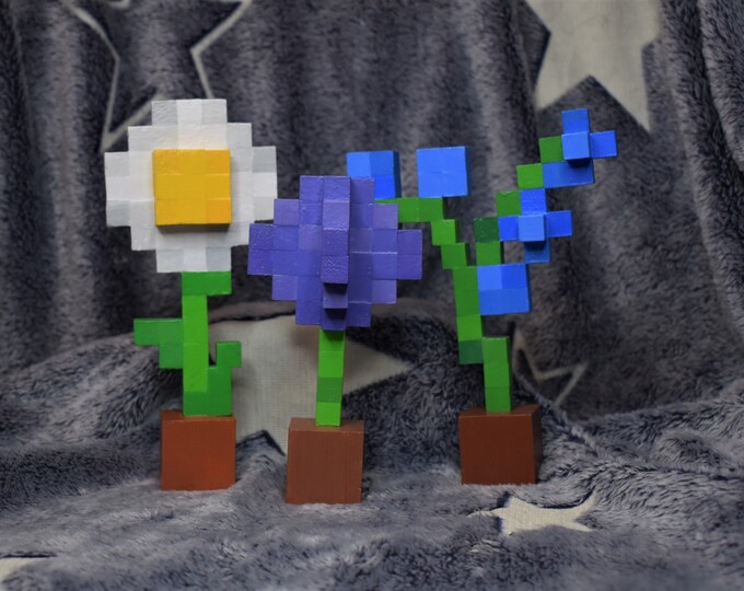 3D Minecraft Flower of Your Choice made to Order - Etsy