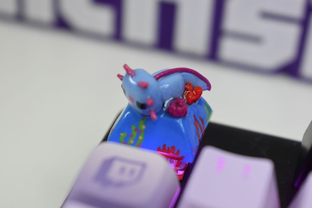 Axolotl Keycap (minecraft Inspired) - Light Blue Axolotl - Etsy