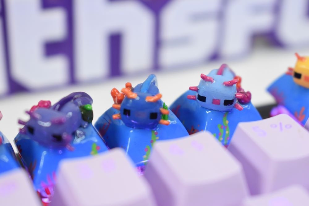 Axolotl Keycap (minecraft Inspired) - Light Blue Axolotl - Etsy