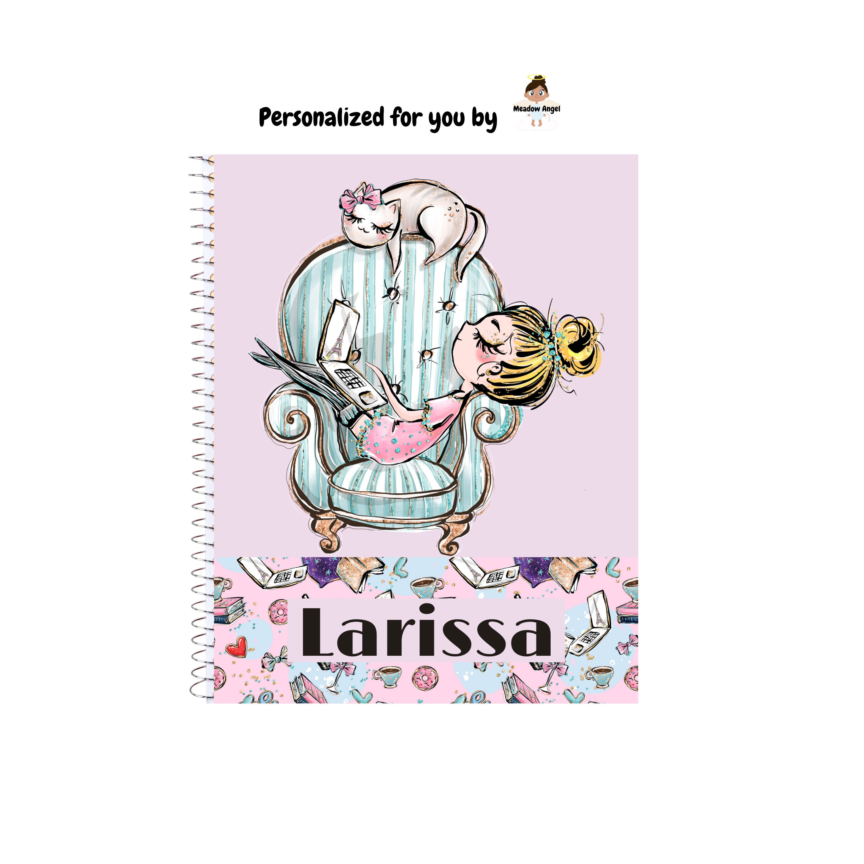 Personalized Custom Spiral Notebook Wide Ruleschool Office | Etsy