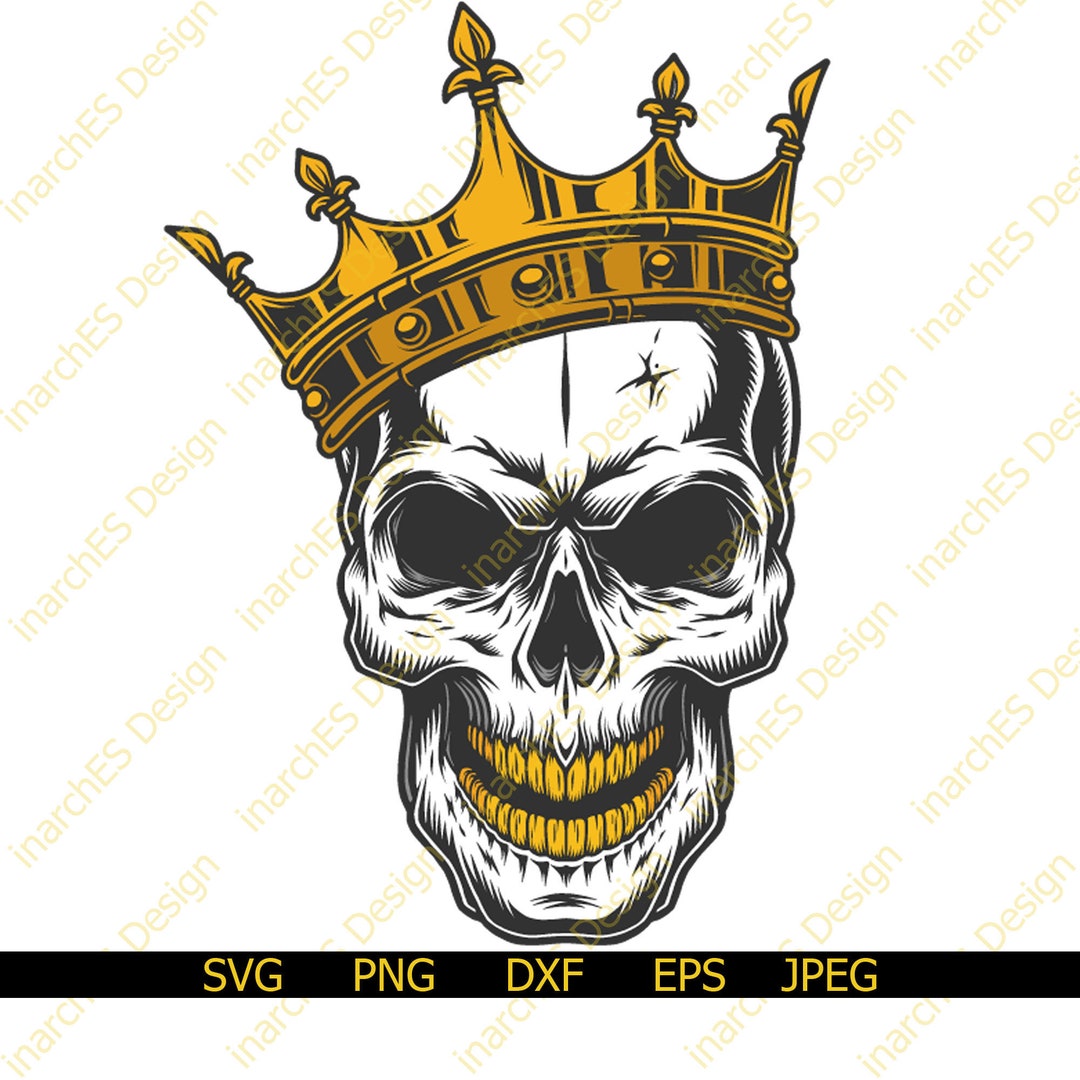 King Skull Svg, Svg, Png, Jpeg, Dxf, Eps, Png Files, Sugar Skull Svg ...