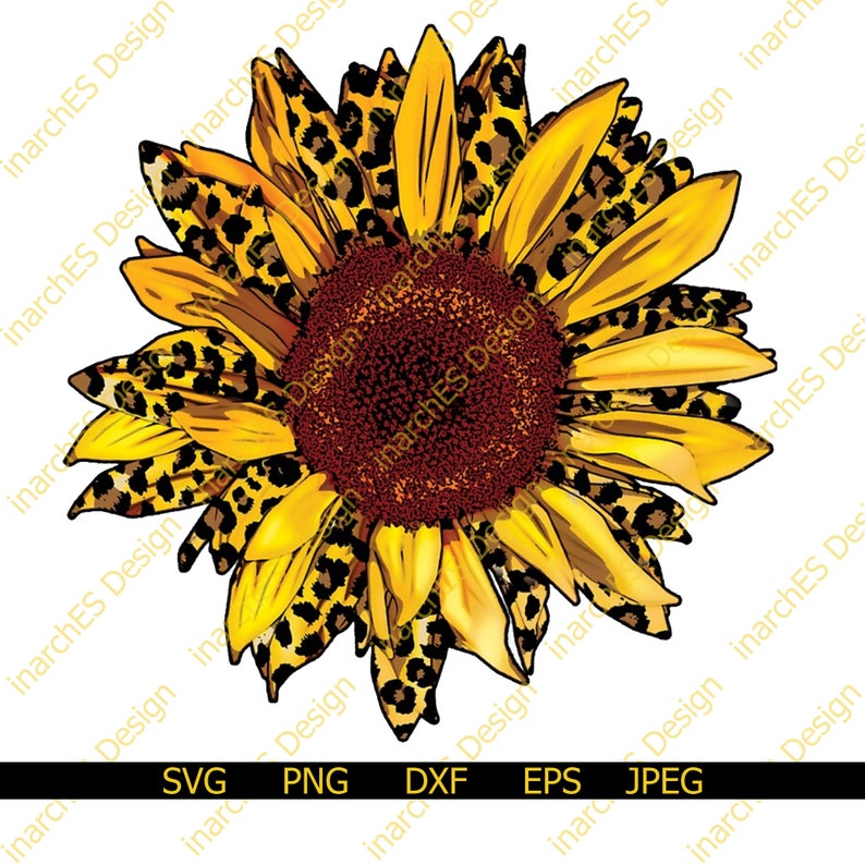 Leopard Print Svg Sunflowers Svg Sunflower Svg Sunflower - Etsy