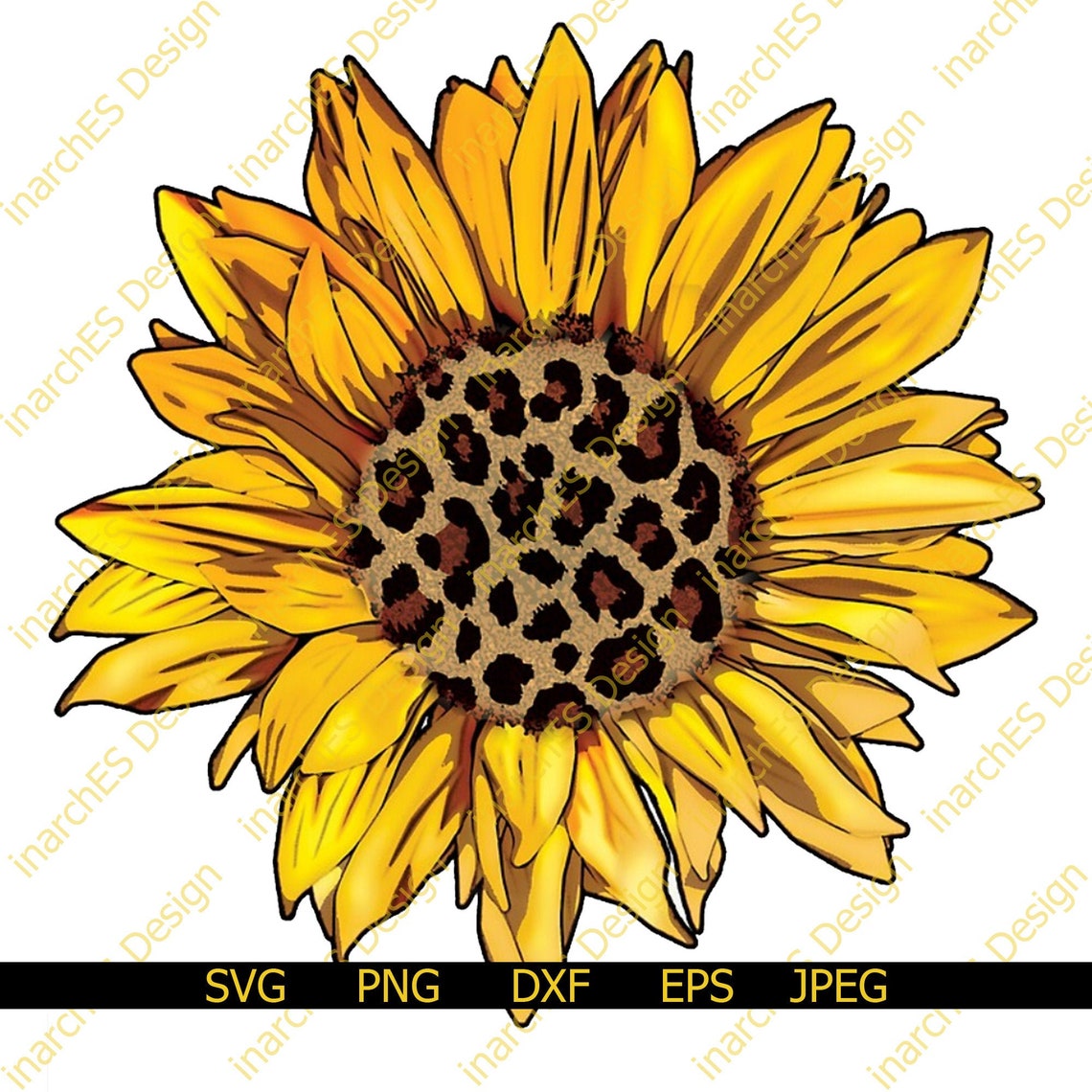 Leopard Colorful Sunflower Sunflowers Svg Sunflower Svg | Etsy