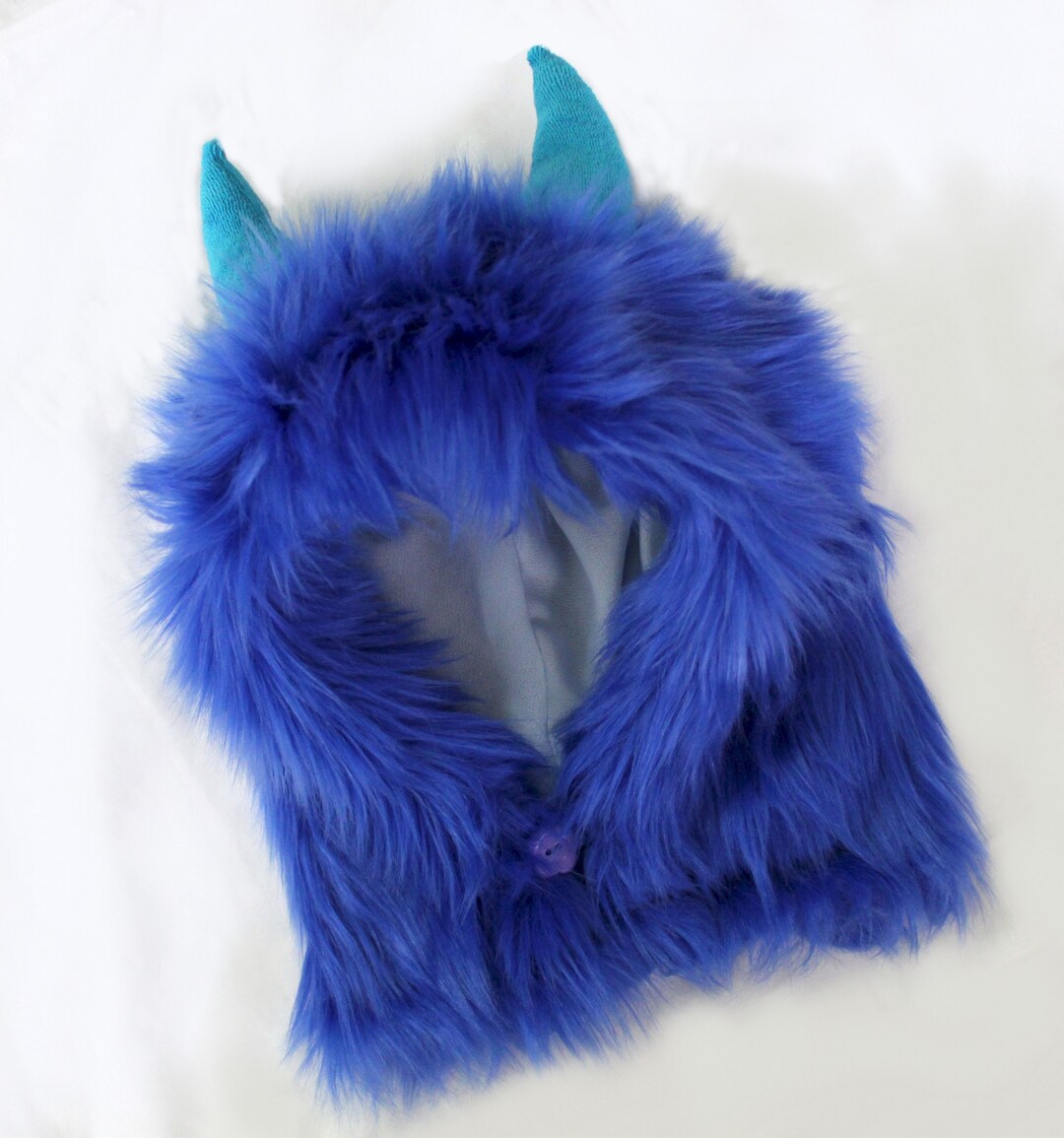 Blue Monster Hood Horned Costume Piece - Etsy